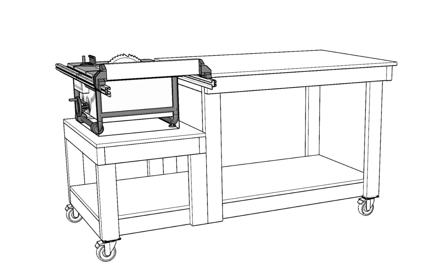 DIY workbench for table saw - Hydrangea Treehouse